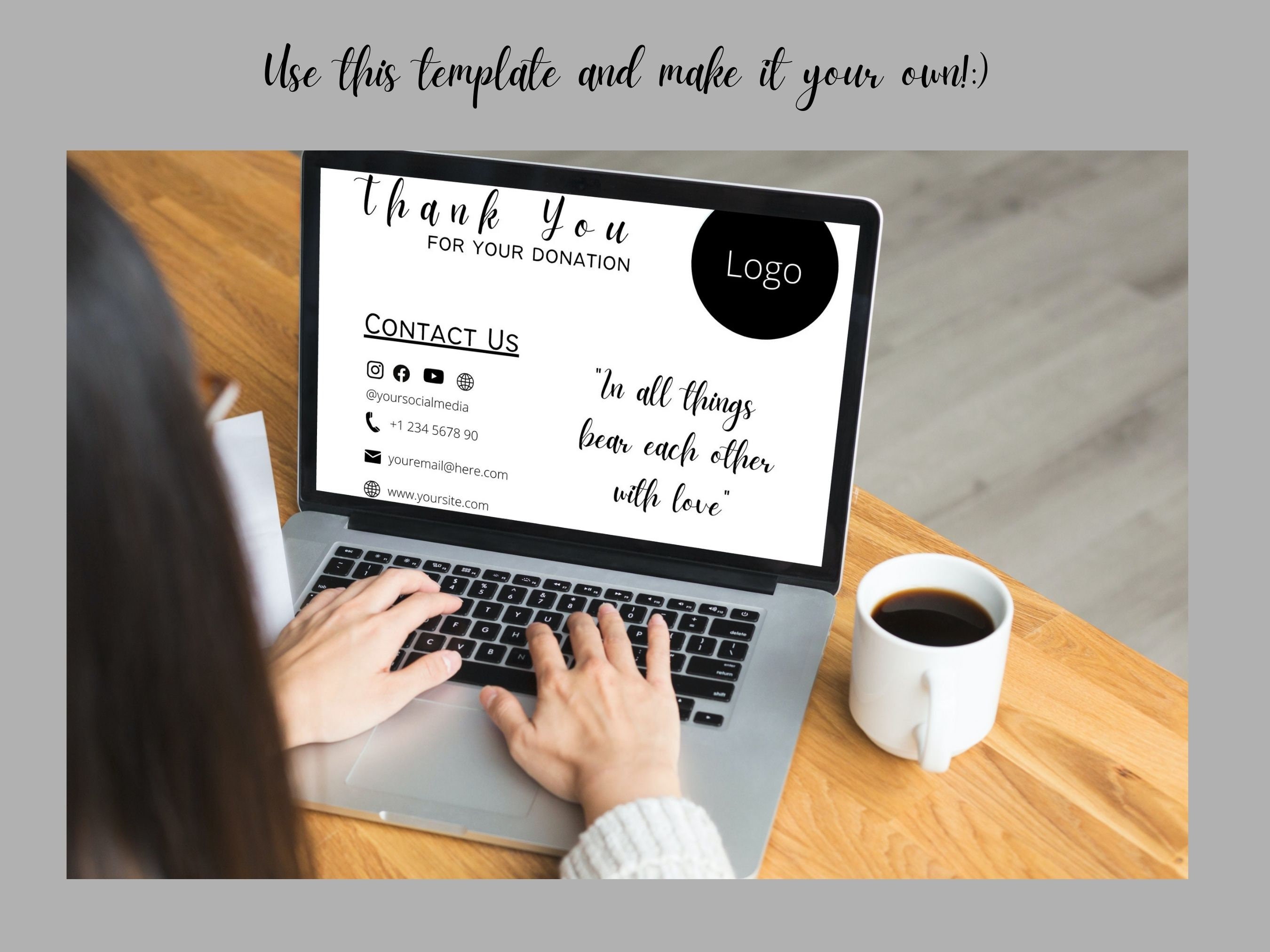 CATHY Thank You Card Thank You Notes Thank You for Your Donations ...