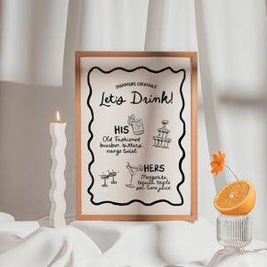 Hand-written Drink Sign | Signature Drinks Sign | Wedding Drink Sign ...
