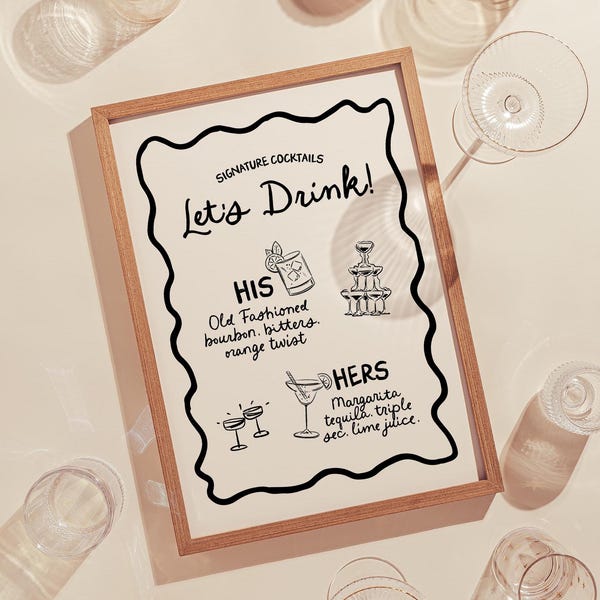 Wedding Drink Sign - Etsy