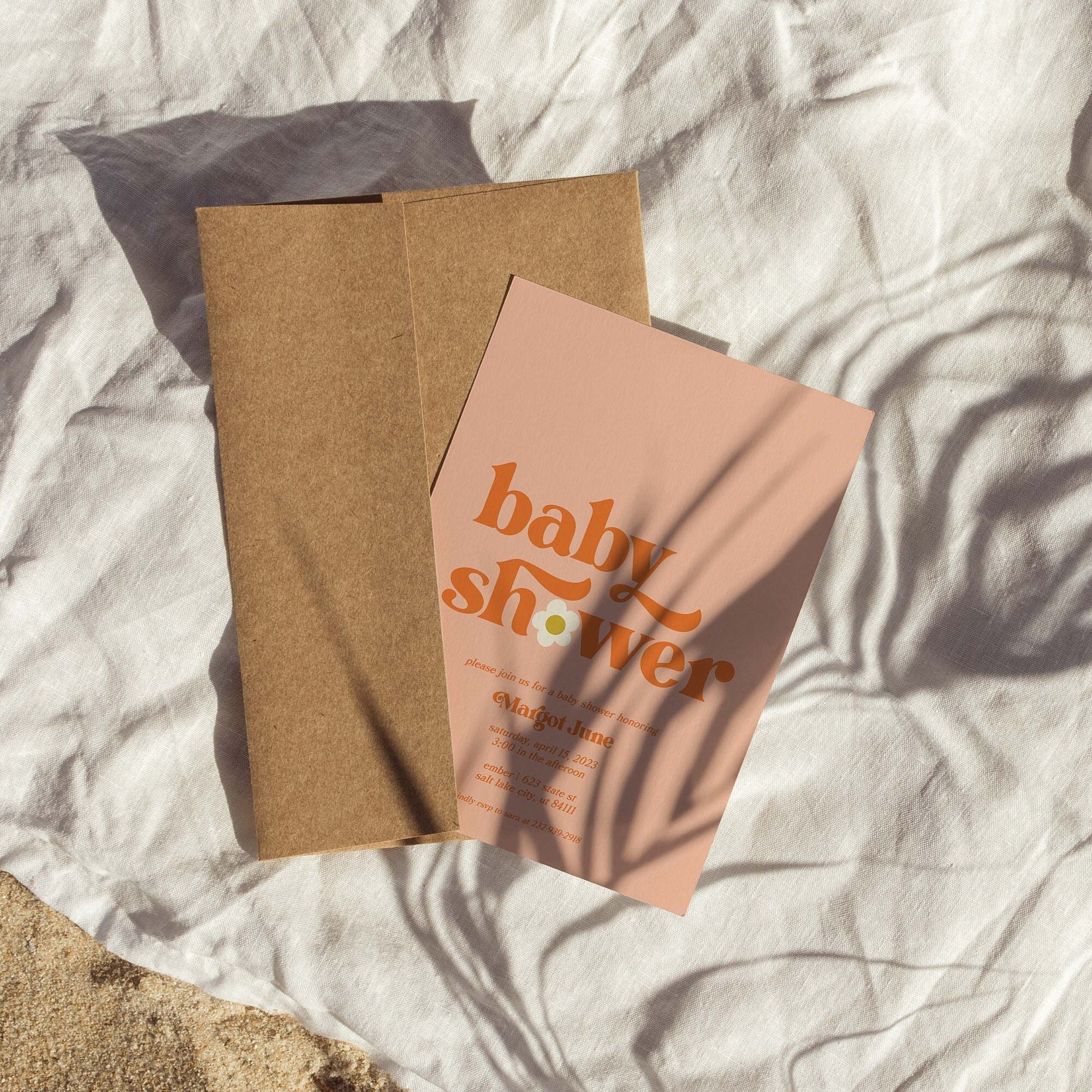 Colorful Baby Shower Invite Retro Baby Shower Invitation - Etsy