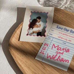 Colorful Save the Date | Library Card Save the Date | Unique Save the ...