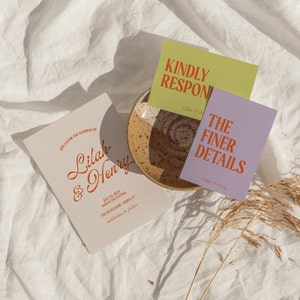 Bold Wedding Invite | Retro Wedding Invitation | Unique Wedding Invite ...