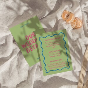 Colorful Wedding Invite | Retro Wedding Invitation | Unique Wedding ...