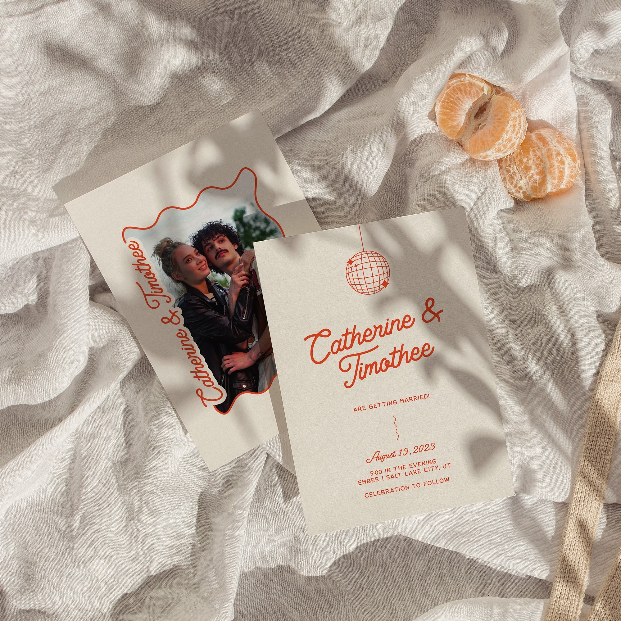 Disco Wedding Invite Colorful Wedding Invitation Retro - Etsy UK