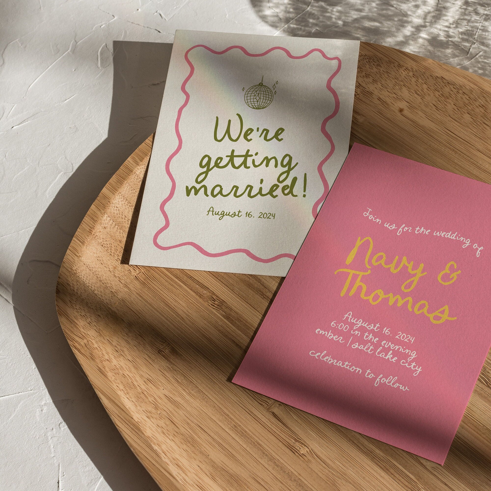 Colorful Wedding Invite | Retro Wedding Invitation | Unique Wedding ...