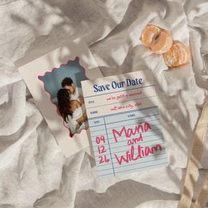 Colorful Save the Date | Library Card Save the Date | Unique Save the ...