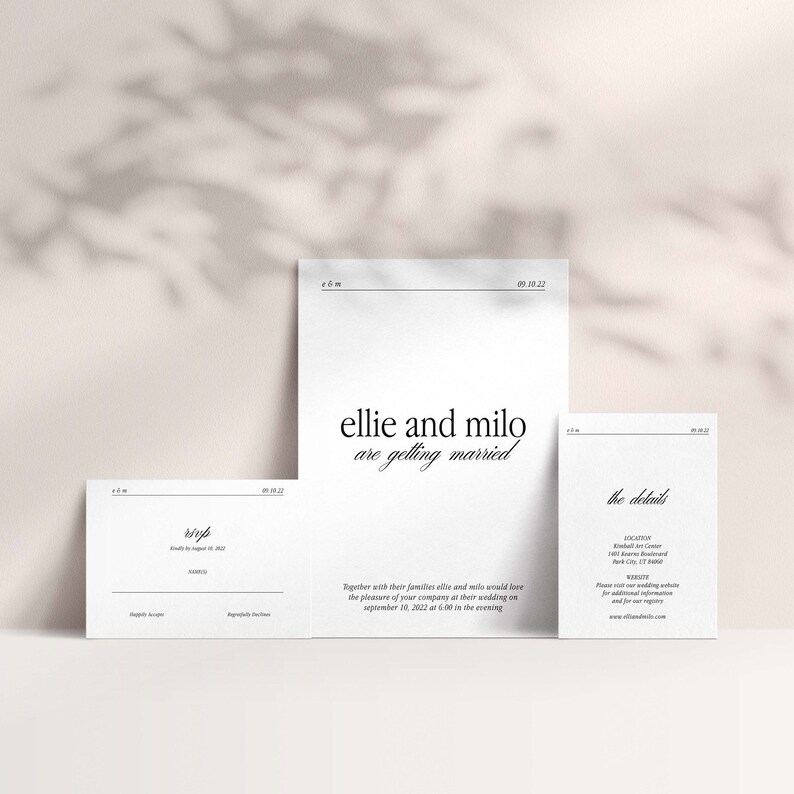 Minimal Wedding Invite Modern Wedding Invitation Wedding - Etsy