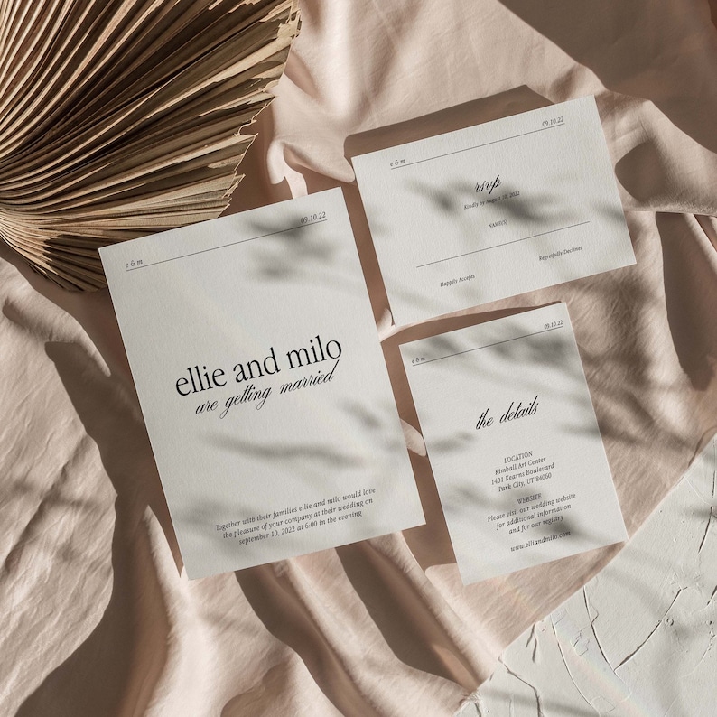 Minimal Wedding Invite Modern Wedding Invitation Wedding - Etsy