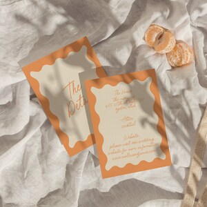 Wavy Wedding Invite | Retro Wedding Invitation | Unique Wedding Invite ...
