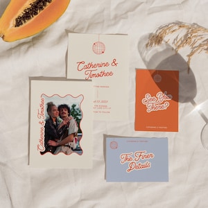 Disco Wedding Invite | Colorful Wedding Invitation | Retro Wedding ...