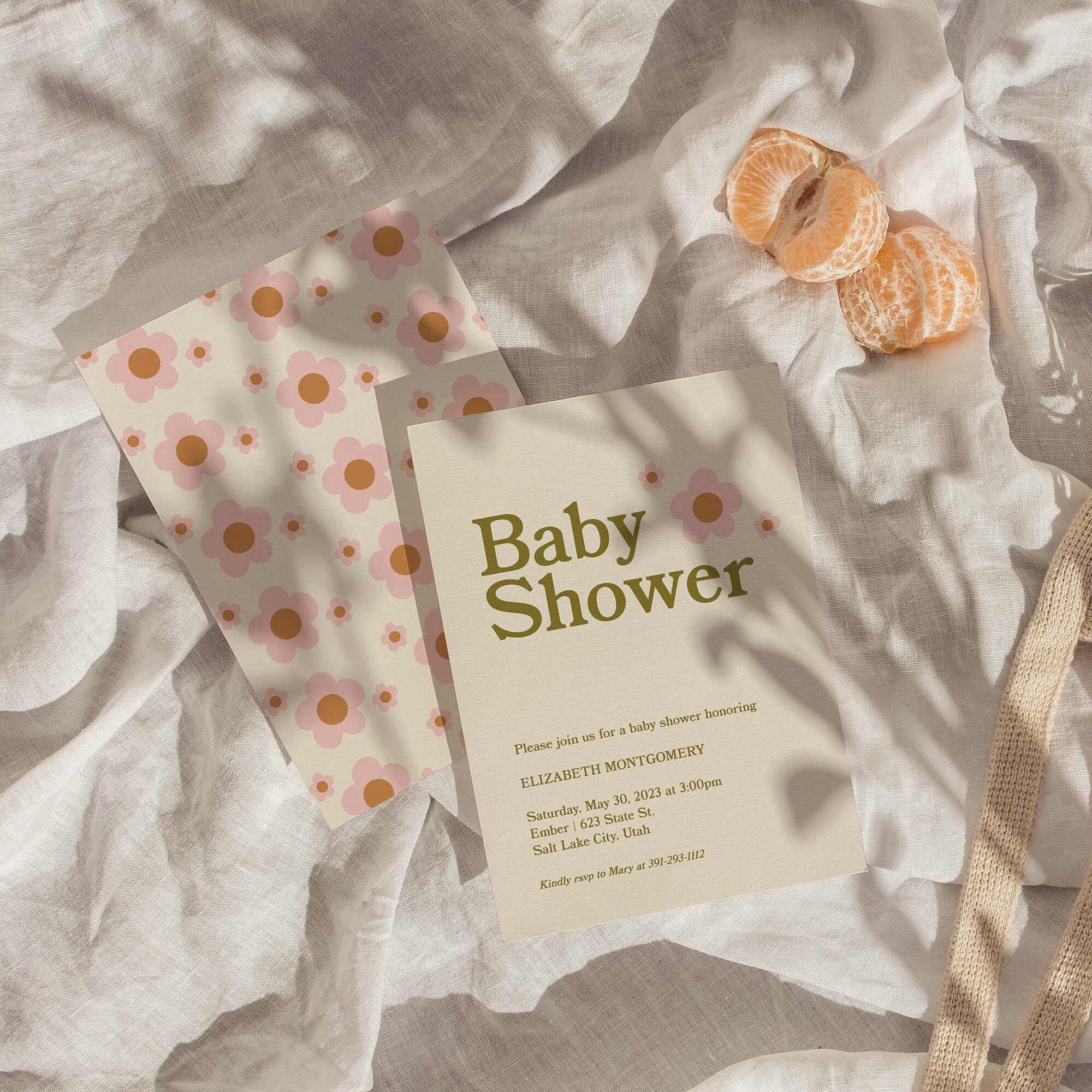 Colorful Baby Shower Invite Retro Baby Shower Invitation - Etsy