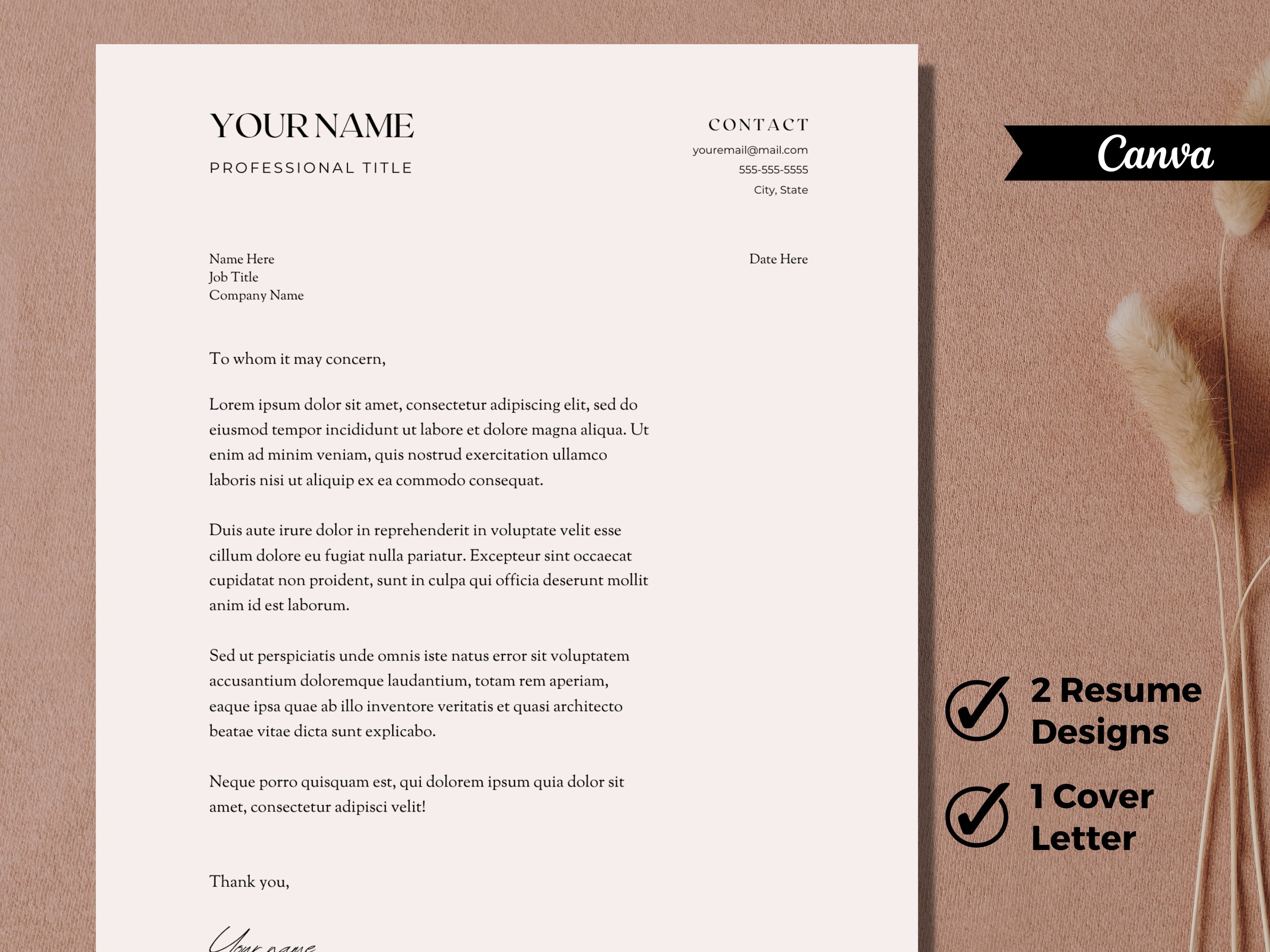 Simple Resume Templates Cover Letter Template Modern Resume Template ...