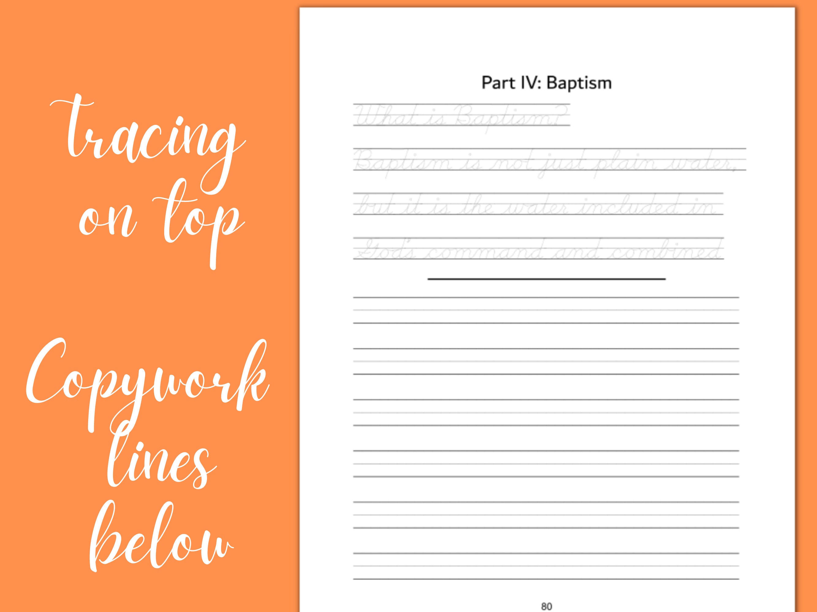 Cursive Tracing & Copywork Combo Packet: the Small Catechism by Martin ...