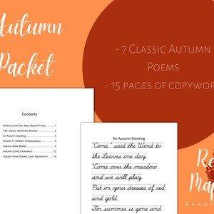 Cursive Copywork: Autumn/fall Packet // Charlotte Mason // Logic of ...