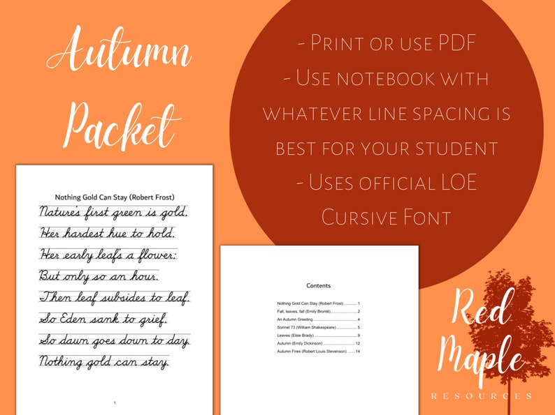 Cursive Copywork: Autumn/fall Packet // Charlotte Mason // Logic of ...