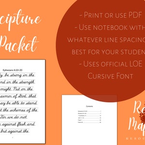 Cursive Copywork: Bible Packet #1 // Charlotte Mason // Logic of ...