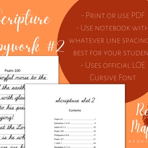 Cursive Copywork: Bible Packet #2 // Charlotte Mason // Logic of ...