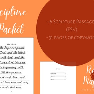 Cursive Copywork: Bible Packet #1 // Charlotte Mason // Logic of ...