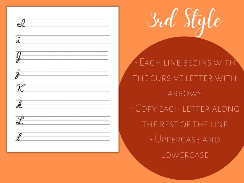 Cursive Handwriting Letter Practice // Logic of English (LOE) Font // 3 ...