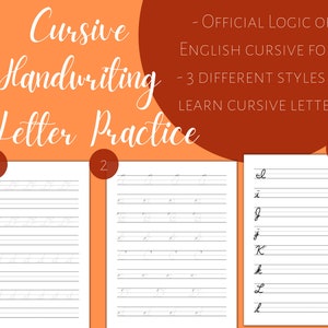 Cursive Handwriting Letter Practice // Logic of English (LOE) Font // 3 ...