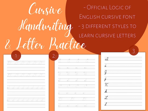 Cursive Handwriting Letter Practice // Logic of English LOE - Etsy