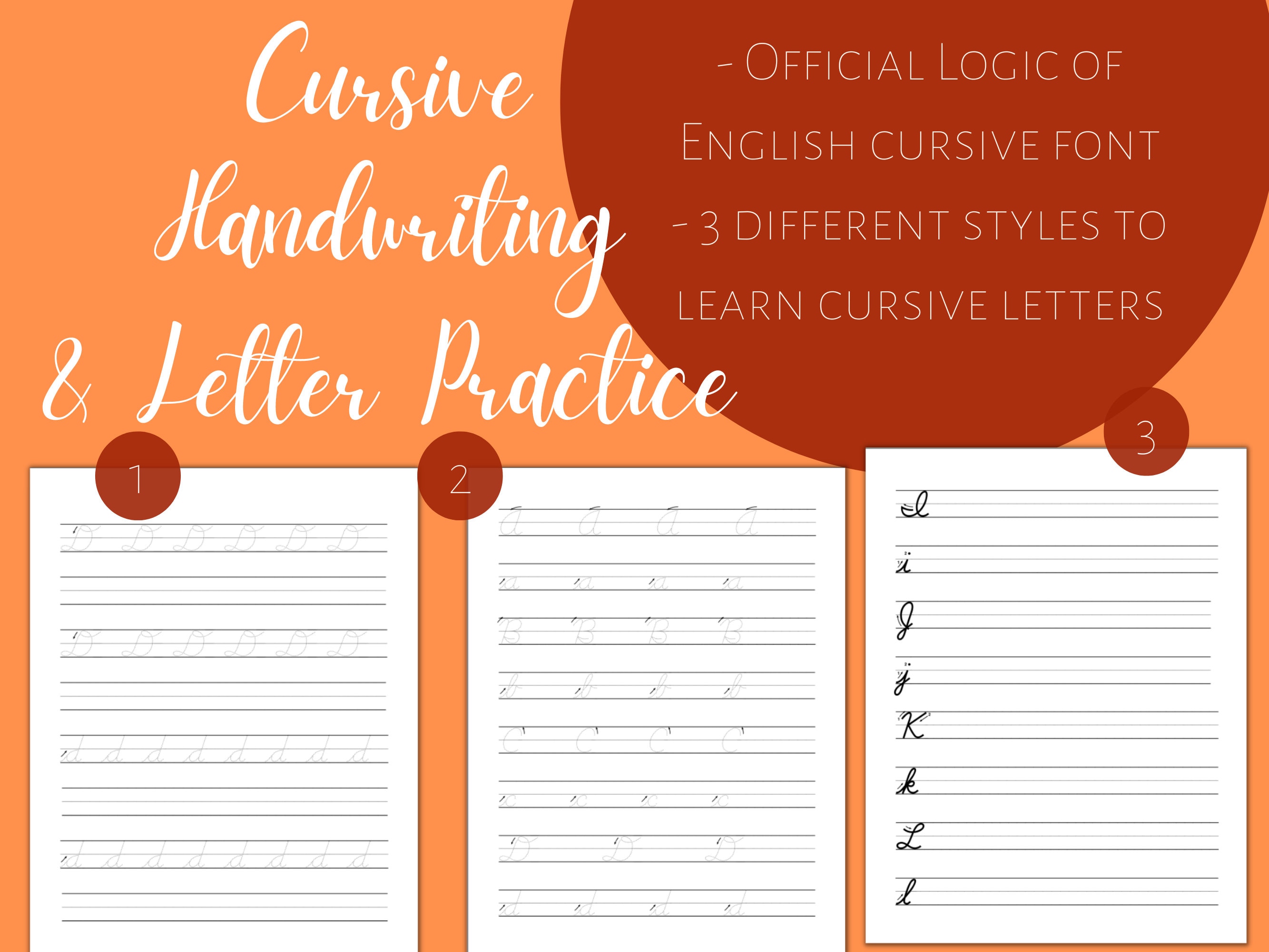 Cursive Handwriting Letter Practice // Logic of English (LOE) Font // 3 ...