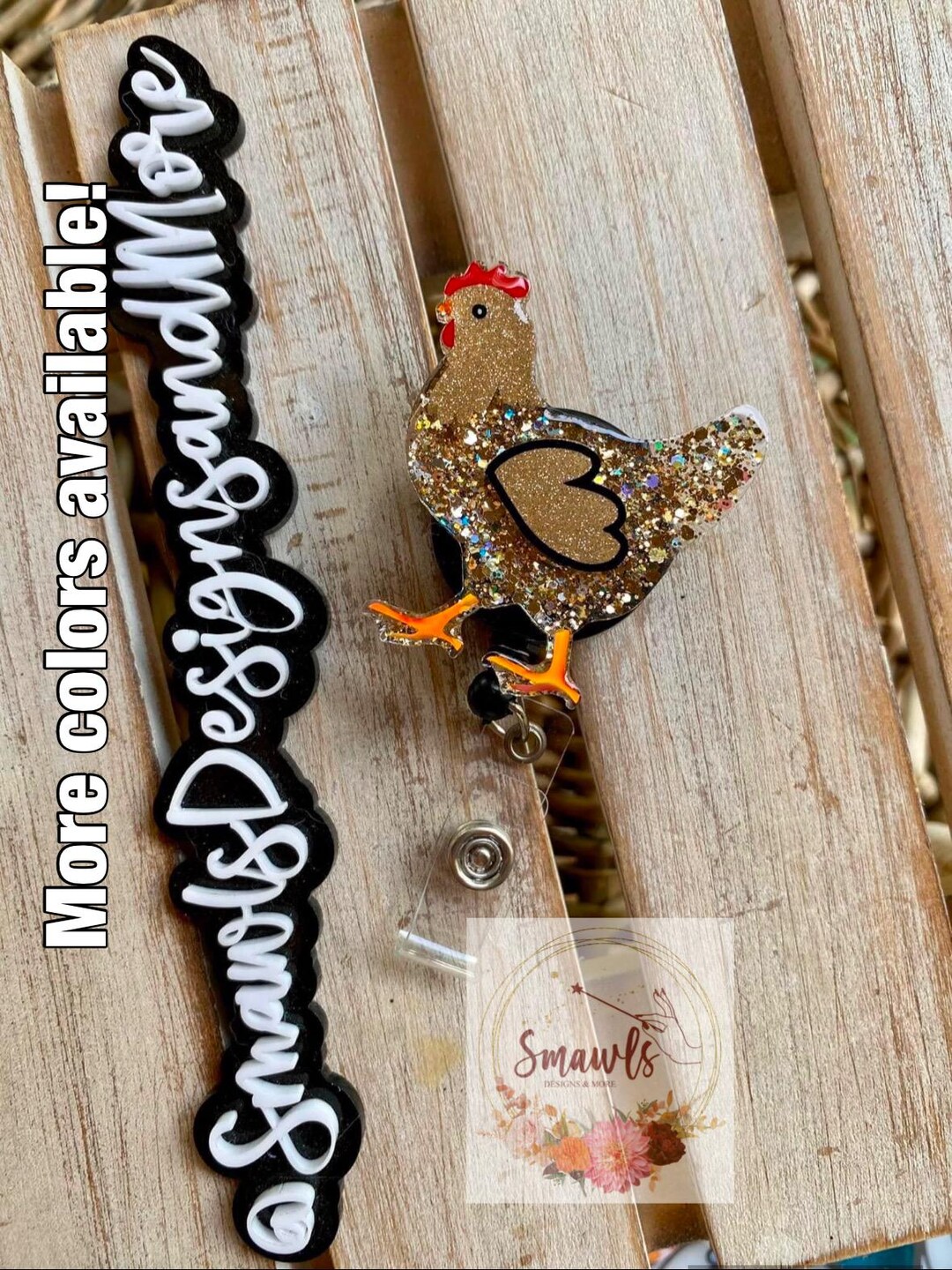 Buff Chicken Interchangeable Badge Reel, Nurse Badge, Teacher Badge ...