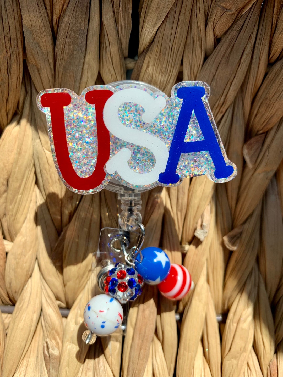USA 4th of July Badge Reel, Interchangeable Badge Reel, Independence ...