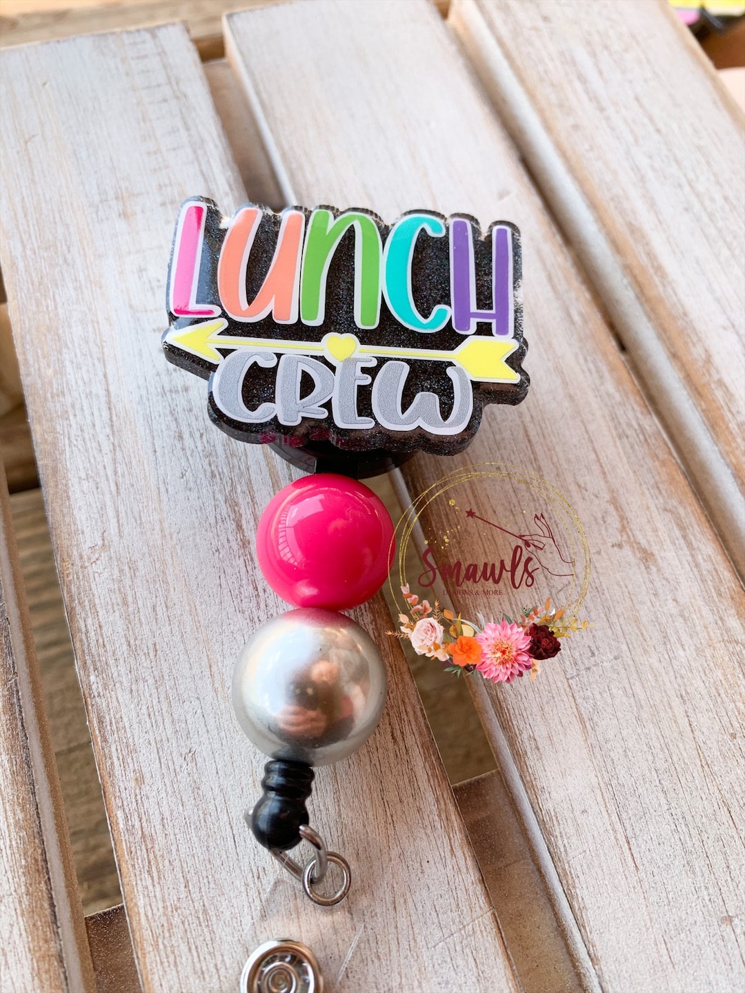 Lunch Crew Badge Reel, Interchangeable Badge, Lunch Lady, School Badge ...
