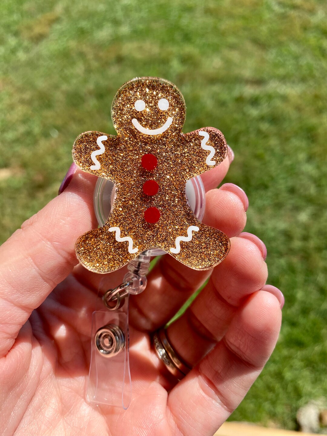 Gingerbread Man Interchangeable Badge Reel, Nurse Badge, Teacher Badge ...