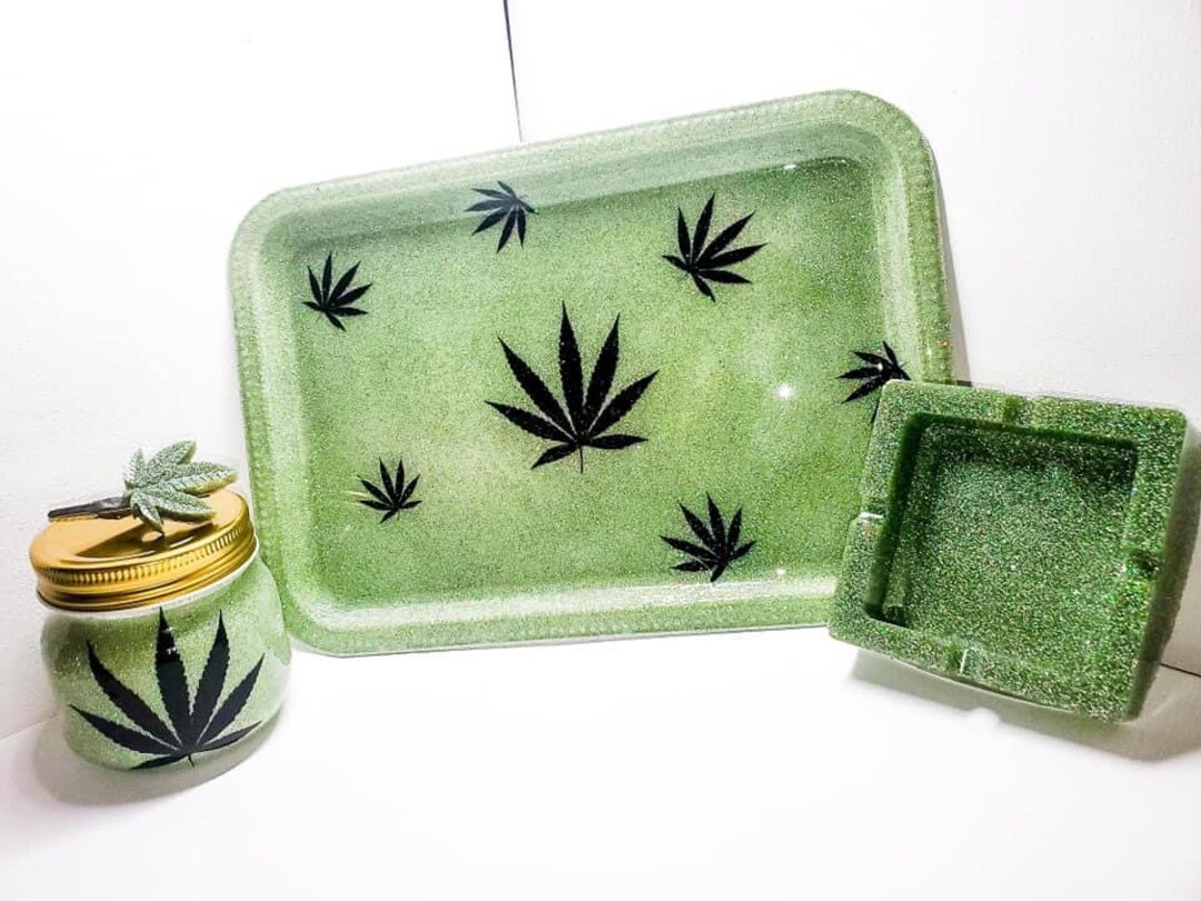 Weed Leaf Rolling Tray Set - Etsy