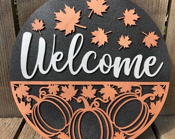 Round Fall Welcome Signs - Etsy