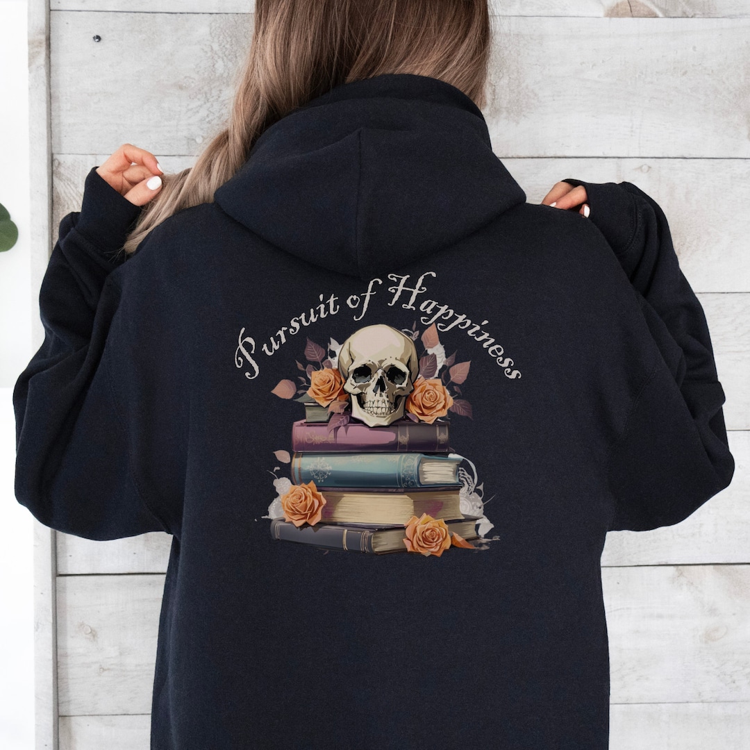 Bookish Hoodie, Alternative Book Dragon Hoodie Pursuit of Happiness ...