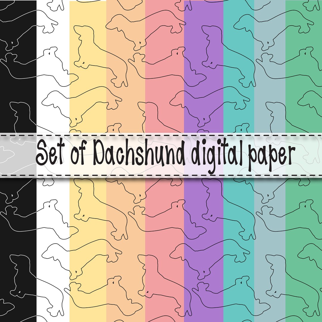 Printable Digital Paper Dachshund Scrapbook Paper Digital - Etsy