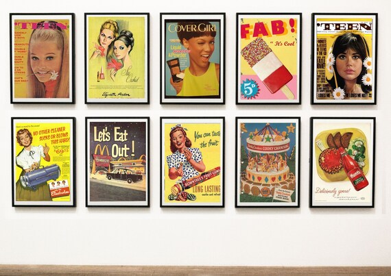 15 Yellow Vintage Posters Wall Decor Digital Download READ - Etsy