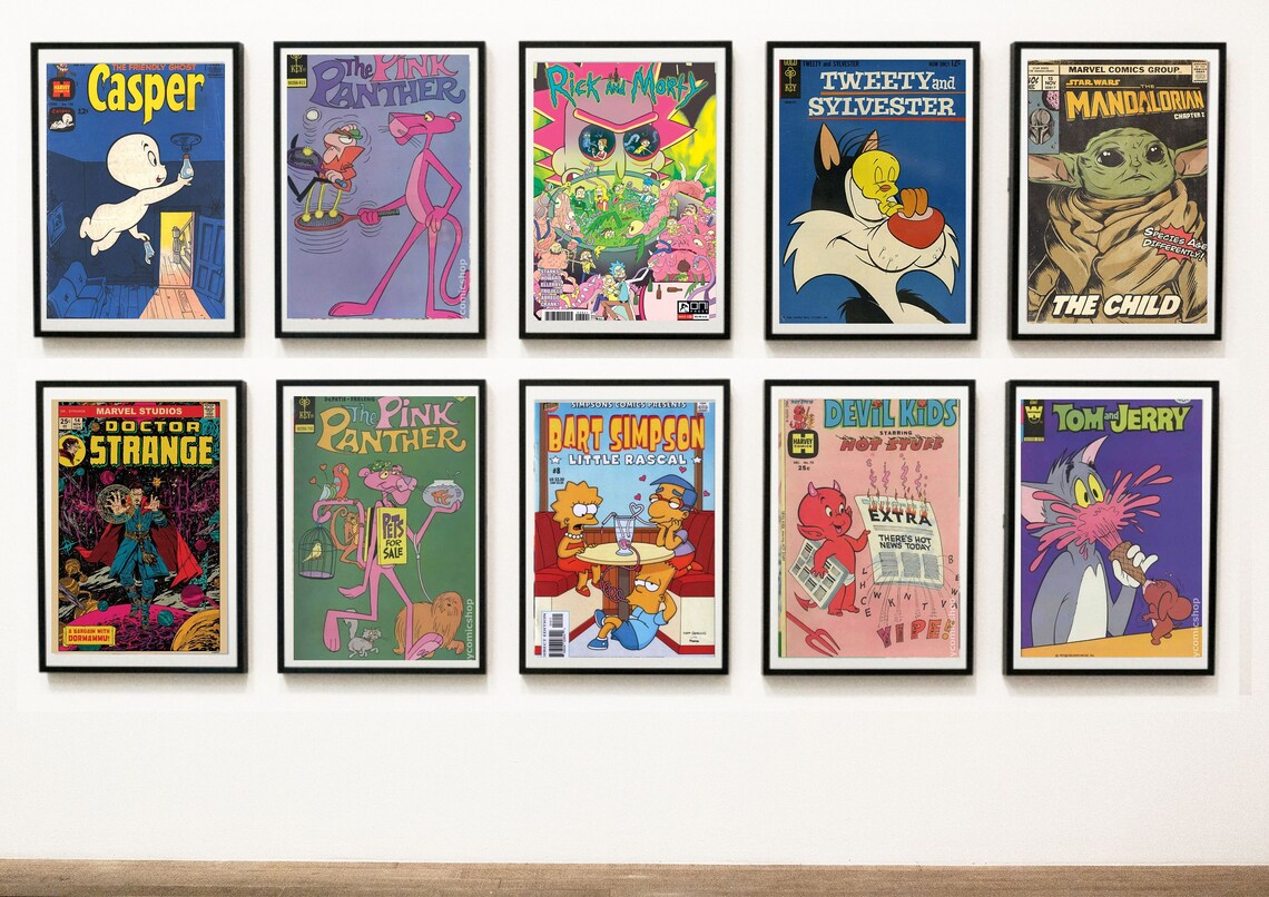 35 Vintage Comic Book Covers Posters Wall Decor Digital - Etsy