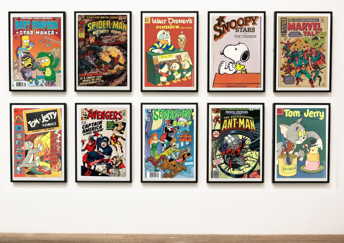 35 Vintage Comic Book Covers Posters Wall Decor Digital - Etsy