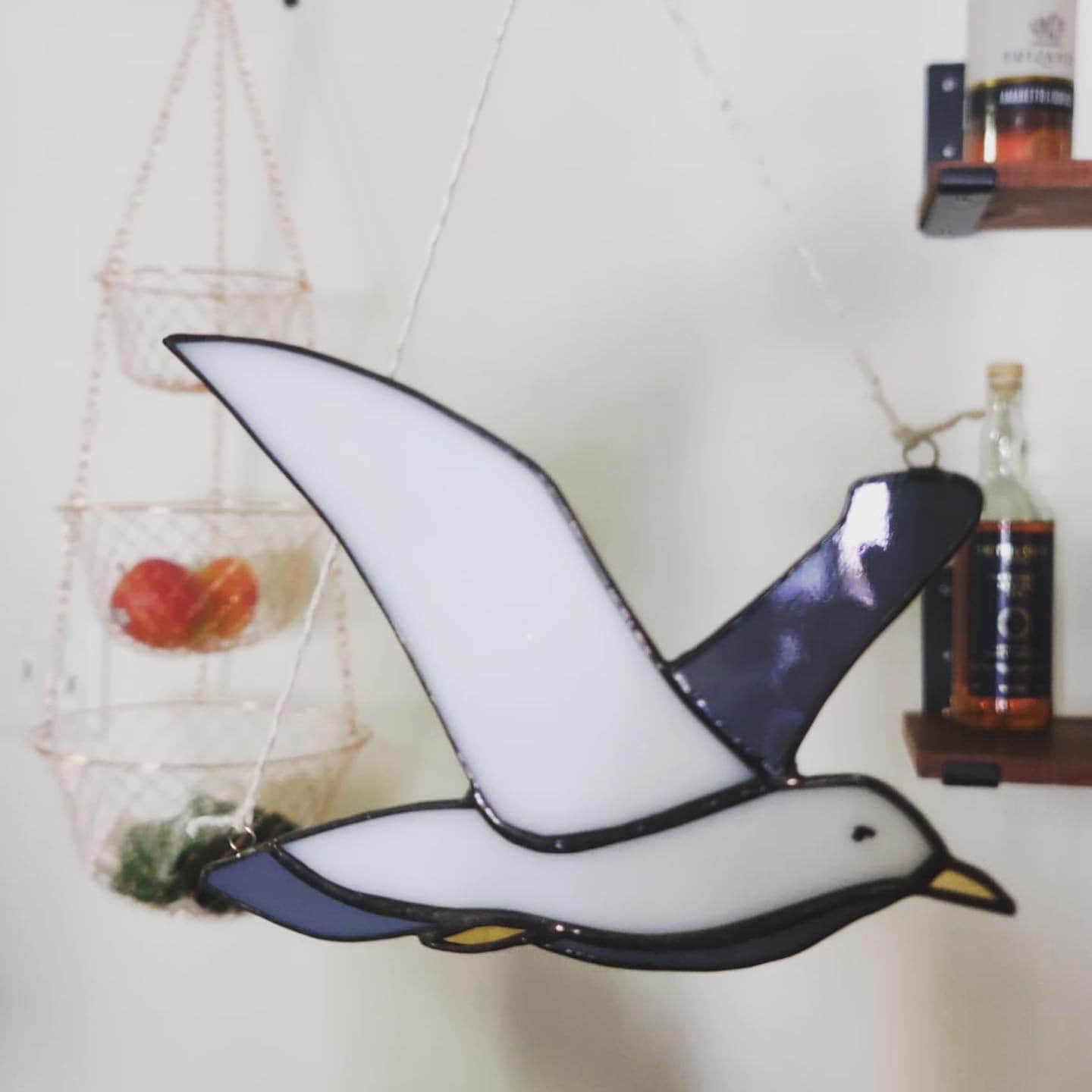 Stained Glass Seagull Suncatcher - Etsy