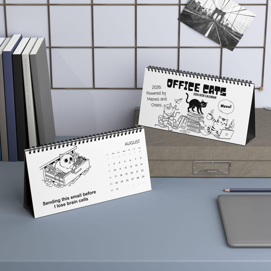 2026 Cats Desk Calendar, Funny Office Cat Calendar, Humorous Cat Decor ...