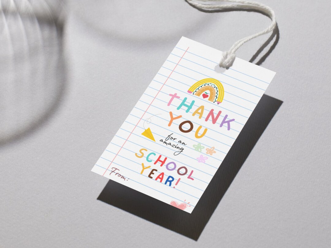 Teacher Appreciation Gift Tag, End of School Year (PDF) - Etsy
