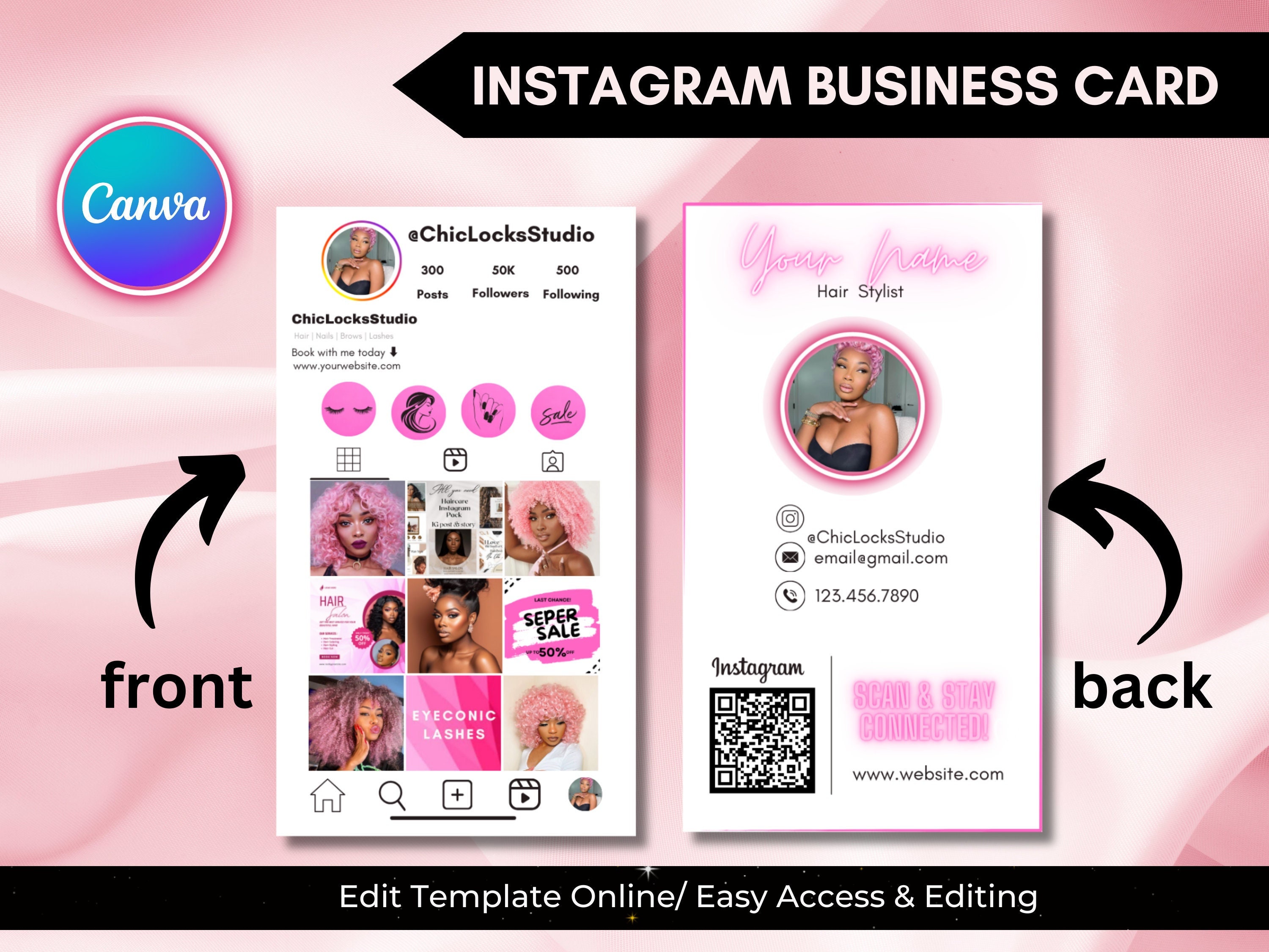 Instagram Business Cards, IG Business Card, Lash Tech Business Card ...