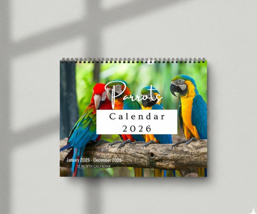 2026 Parrot Wall Calendar, Colorful Bird Decor, USA Printed - Etsy
