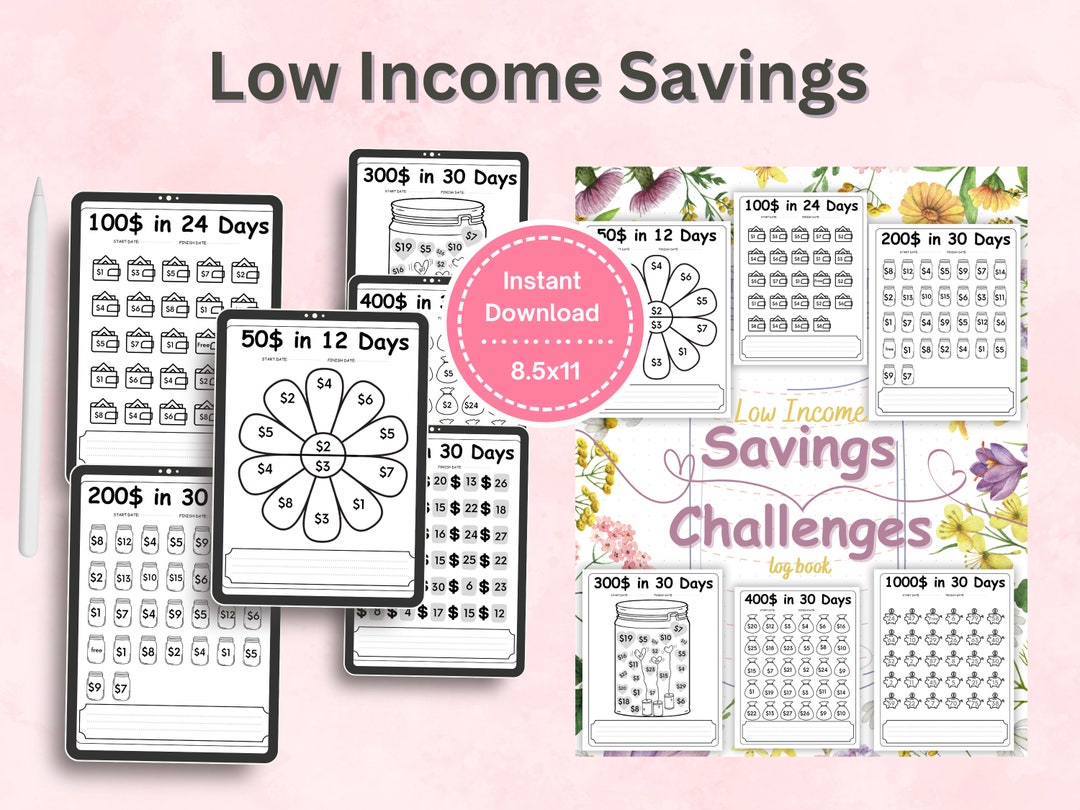 Saving Challenge Printable Low Income Saving Challenge Digital - Etsy
