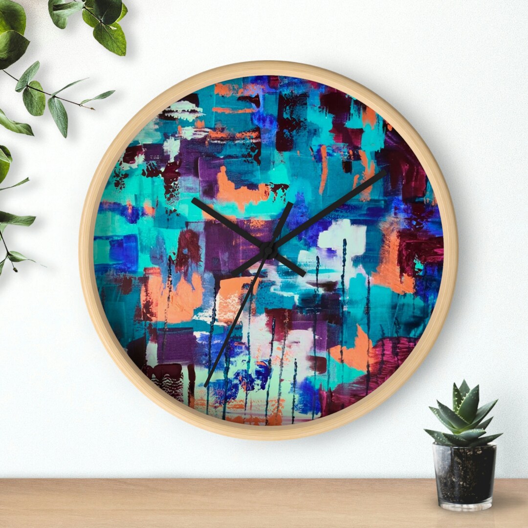 Enchanted Forest Wall Clock spaces of Arcadia Leta Taylor Abstract Art ...