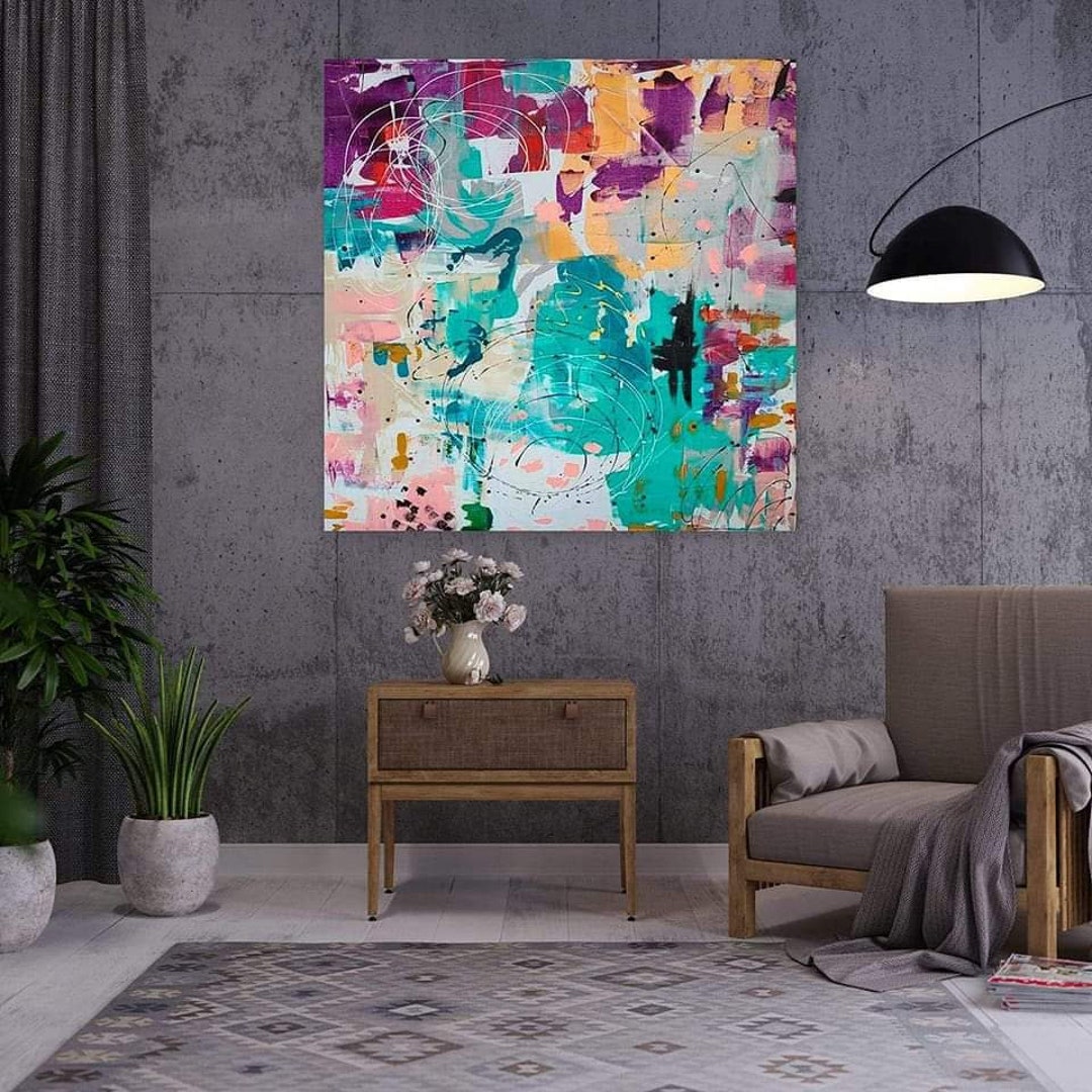 Nova | Abstract Painting | Colorful Wall Painting | Wall Art | Leta ...