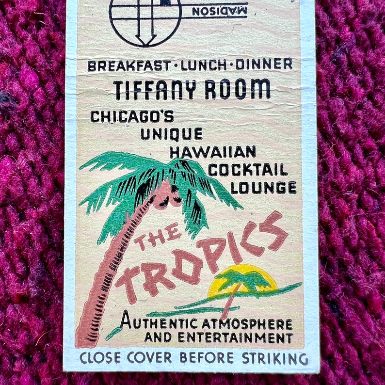 Vintage Tiki Bar Matchbook (flat/empty) - Vintage Bar Matches - the ...
