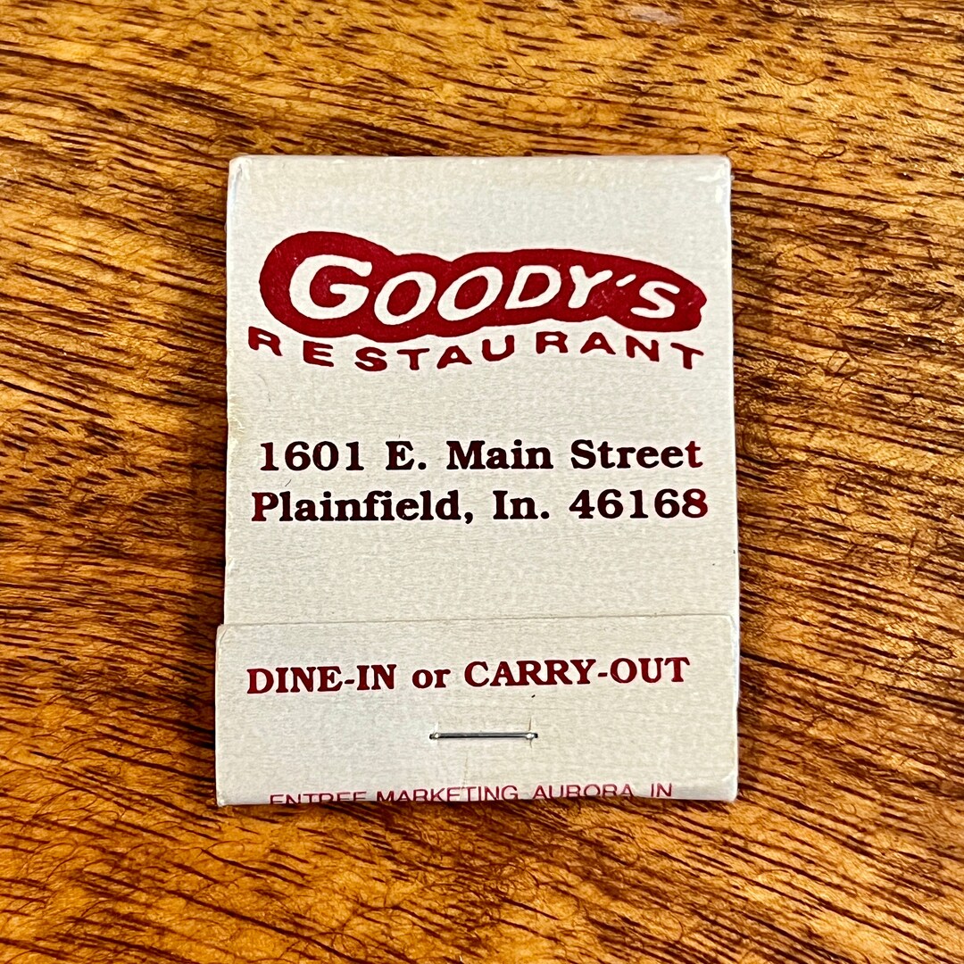 Vintage Indiana Matchbook - Vintage Motel Matches - GOODY'S RESTAURANT ...