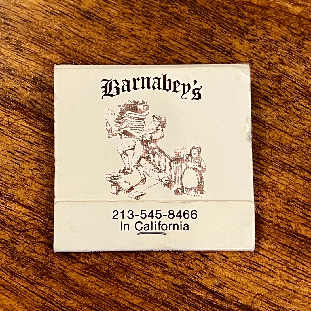 Vintage California Matchbox - Vintage Matches - BARNABEY'S Restaurant ...
