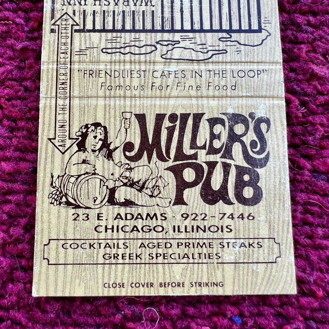 Vintage Chicago Matchbook (flat/empty) - Vintage Bar Matches - Miller's ...
