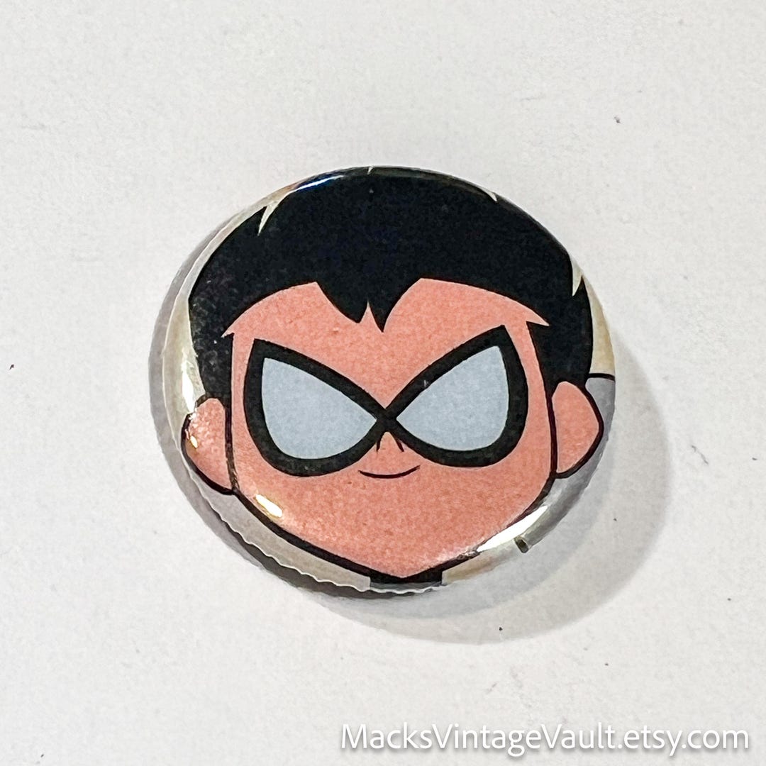 ROBIN, TEEN TITANS - 1.25" Pinback Button - Retro One-of-a-kind Button ...